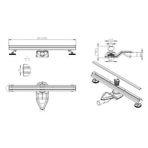 Chrome Slim Linear Drain 360 Siphon | Bathroom Store Ireland