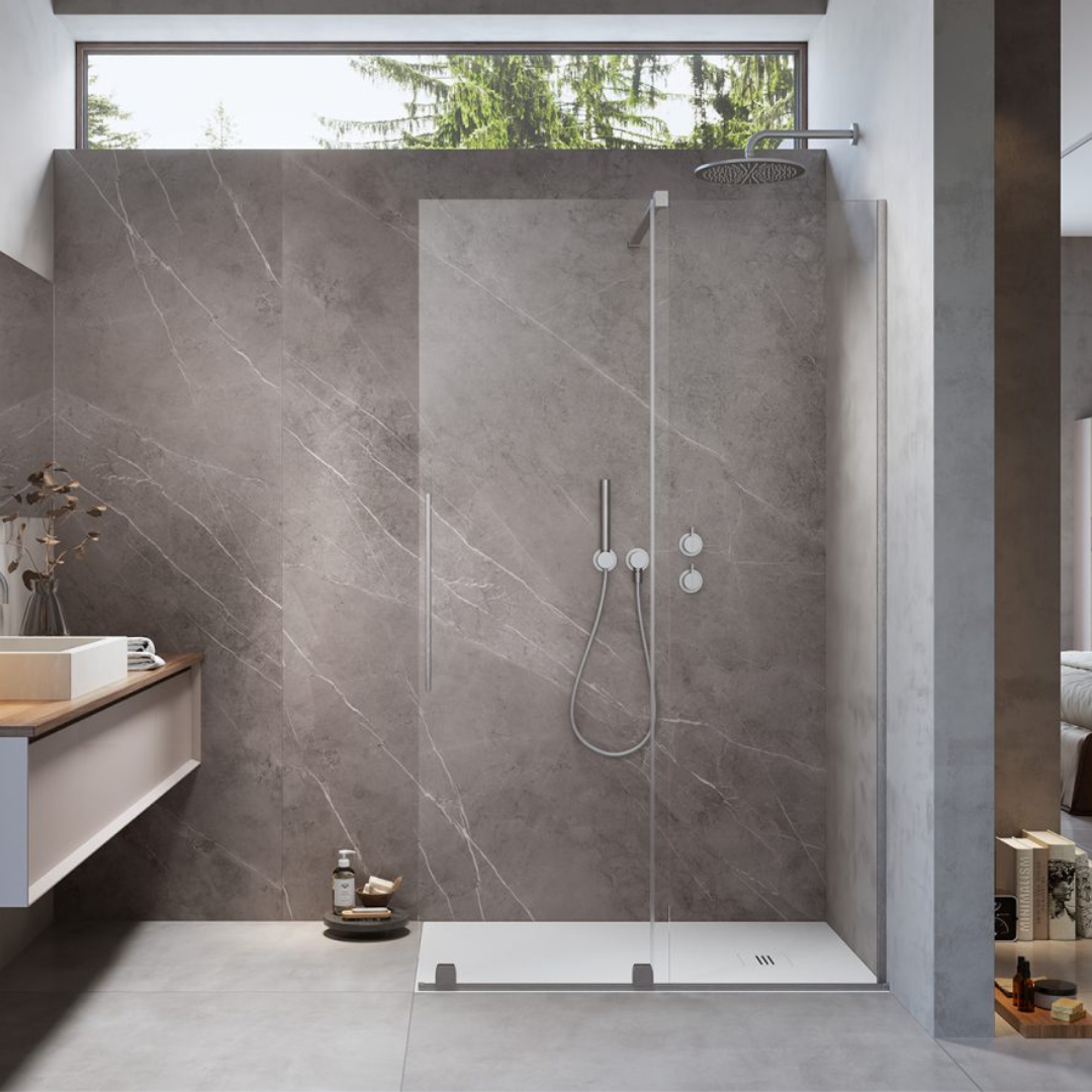 Radaway Furo Sliding Walk-In Shower Screen - Brushed Nickel – Bathroom ...