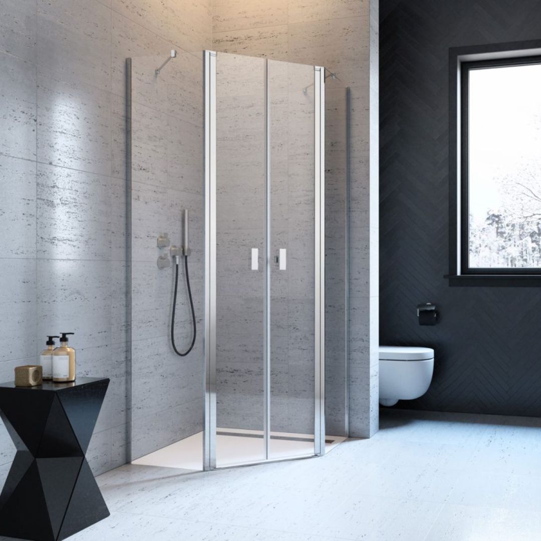 NES Chrome PTD Pentagon Shower Enclosure – Bathroom Store Ireland