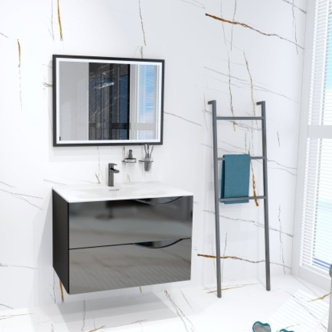 Archer Gloss Black Vanity Unit & Basin – Bathroom Store Ireland