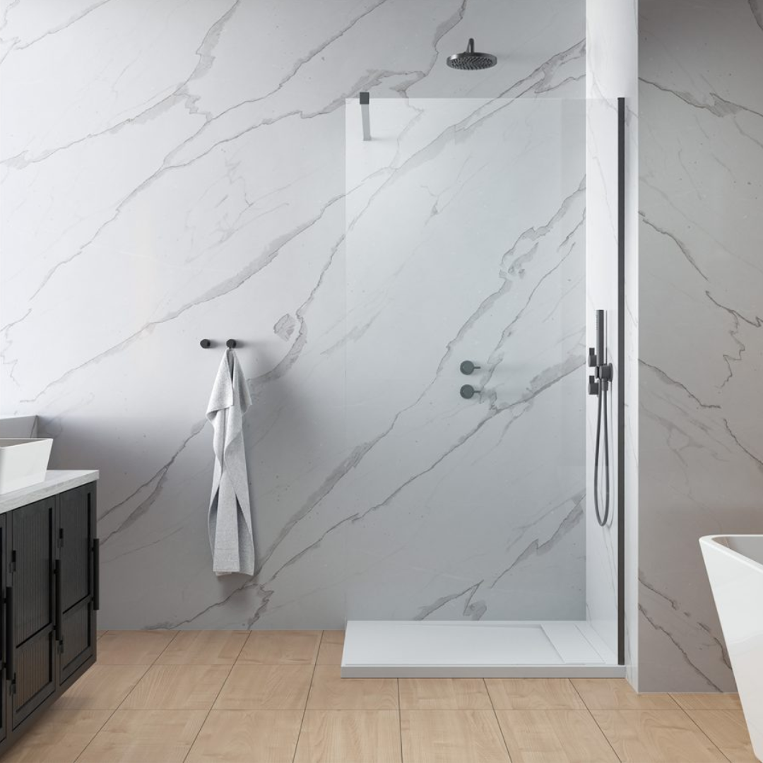 Modo Brushed Gunmetal Wetroom Screen Bathroom Store Ireland