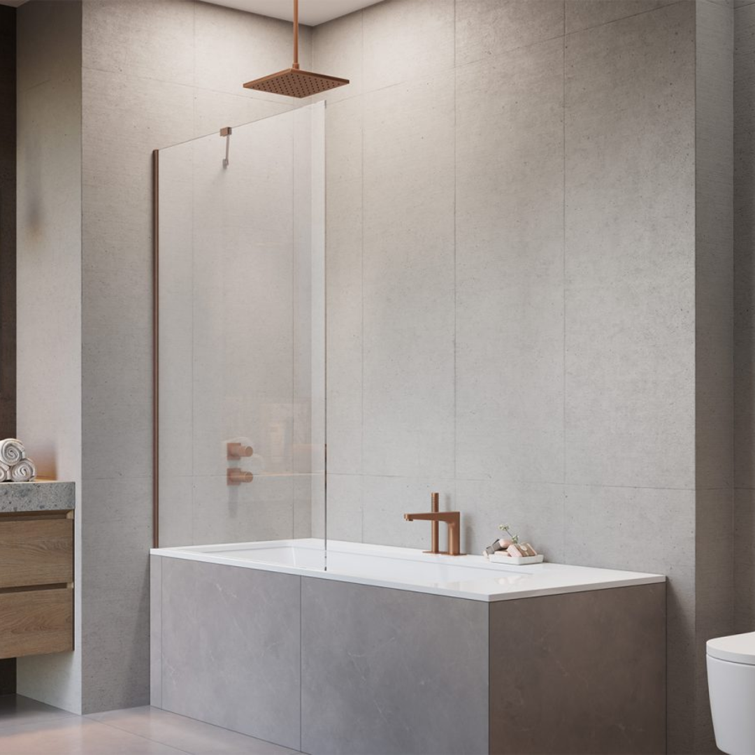 Radaway 8mm Modo Pnj Ii Bath Screen Brushed Copper Bathroom Store