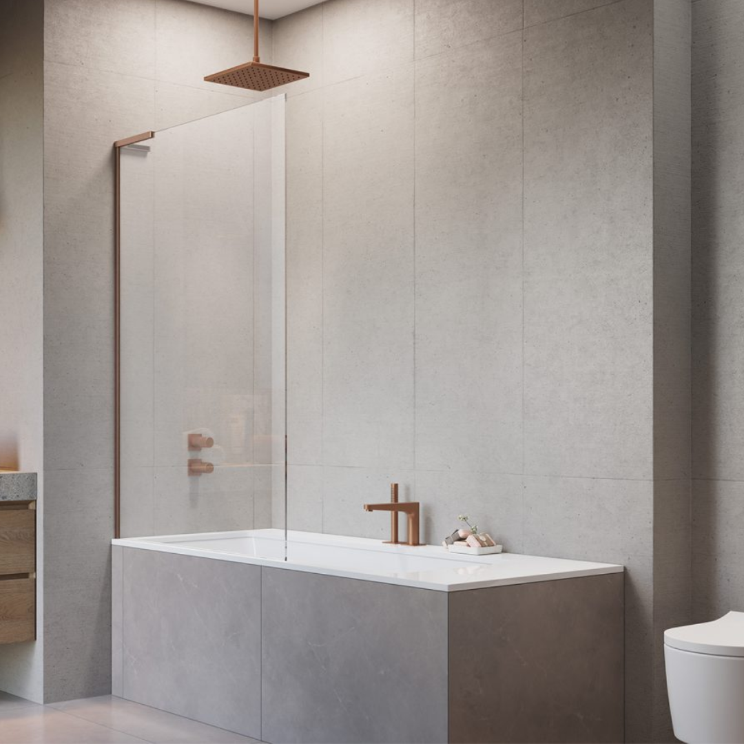 Radaway 8mm Modo PNJ II Bath Screen - Brushed Copper – Bathroom Store ...