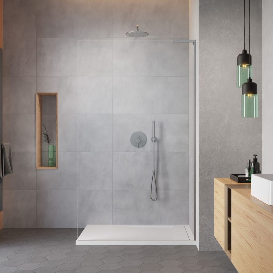 Modo Brushed Nickel Wetroom Screen Bathroom Store Ireland