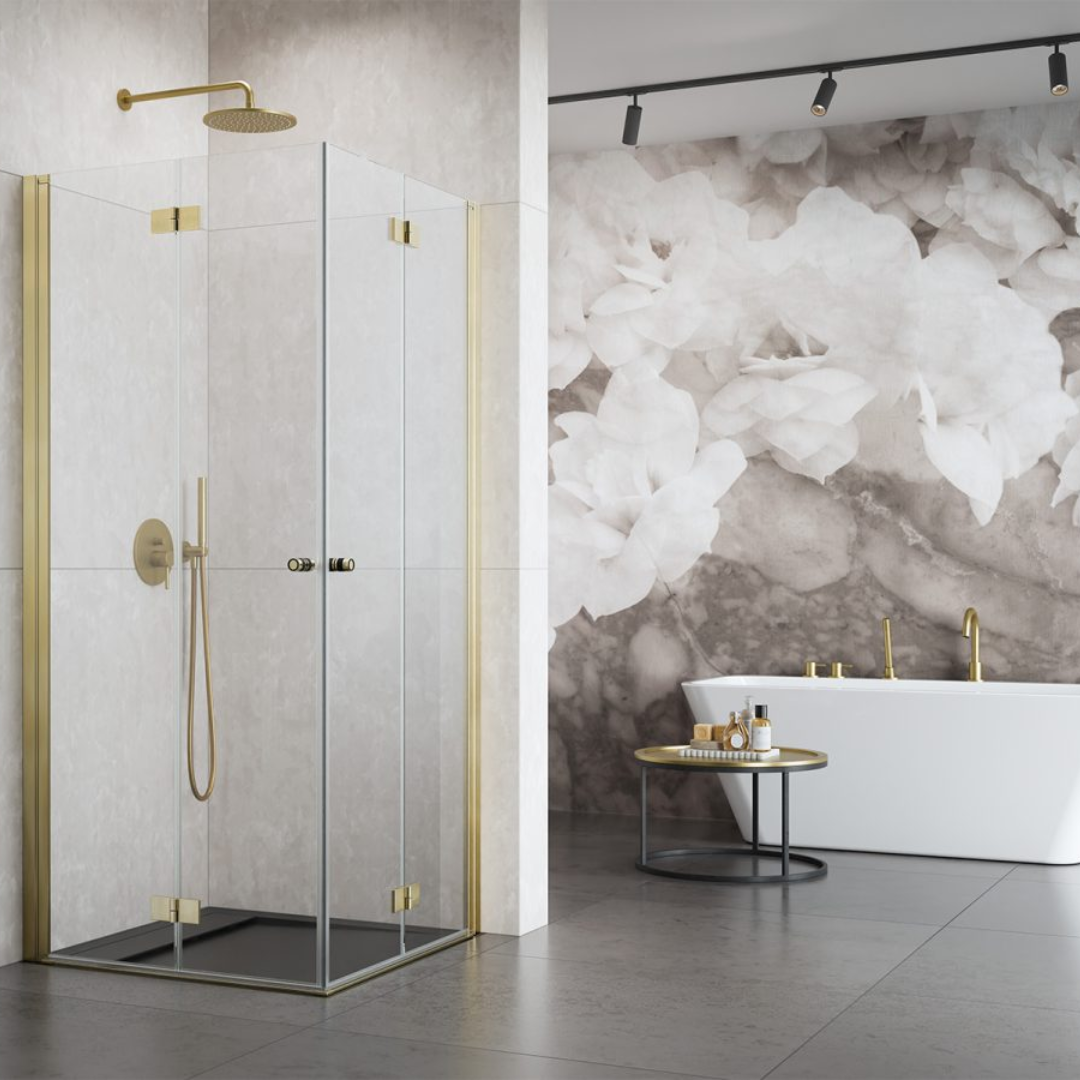 Nes Kdd B Bi Fold Shower Enclosure Brushed Gold Bathroom Store Ireland
