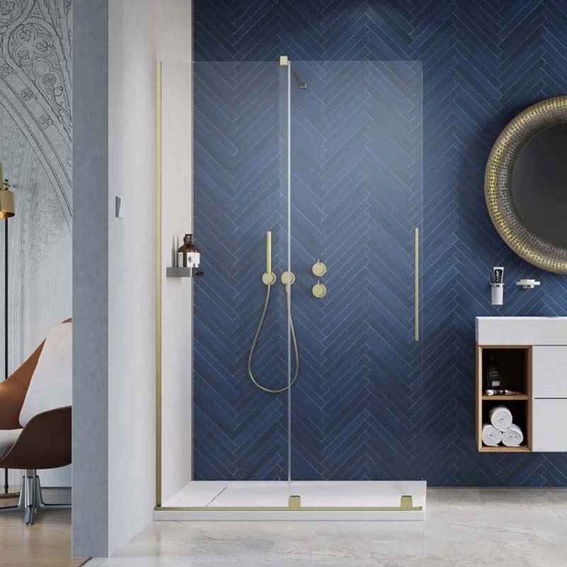 Radaway Furo Sliding Walk-In Shower Screen - Brushed Gold