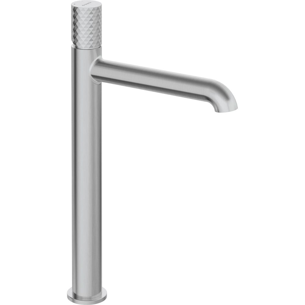 Silia Hexa Washbasin tap, tall - brushed steel