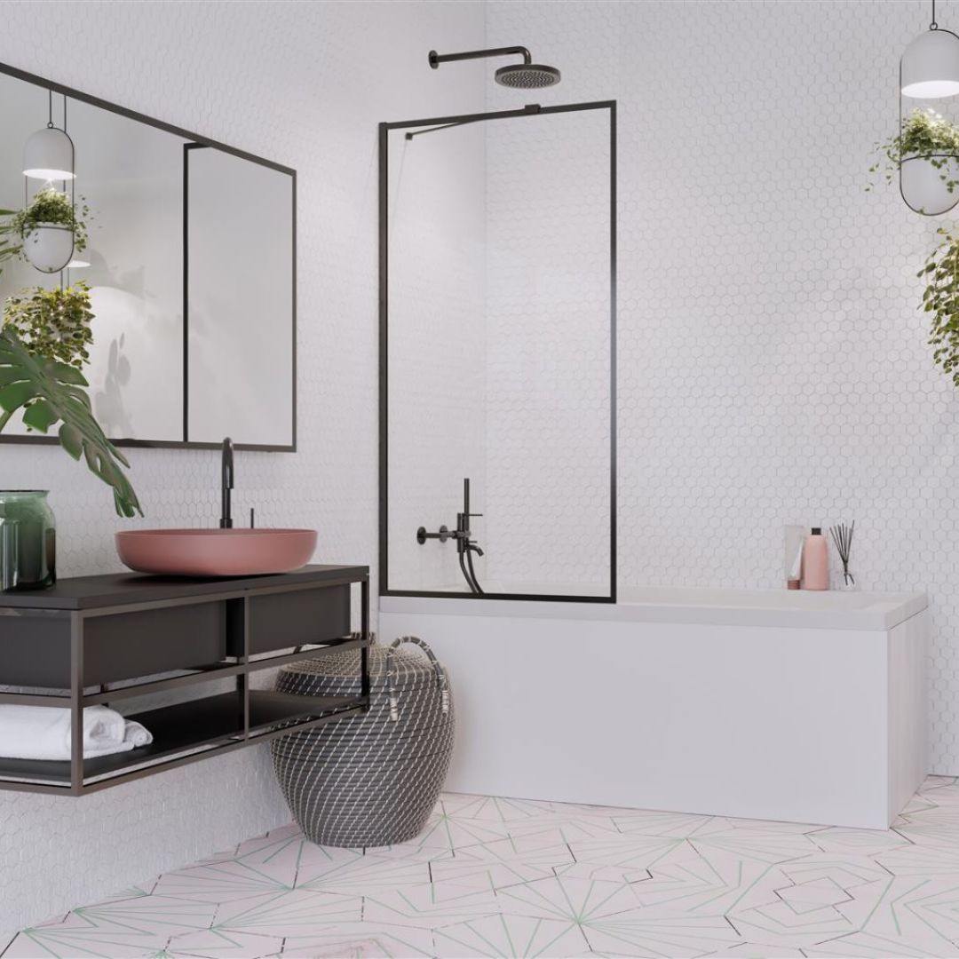 Radaway Idea Pnj Ii Bath Screen Black Frame