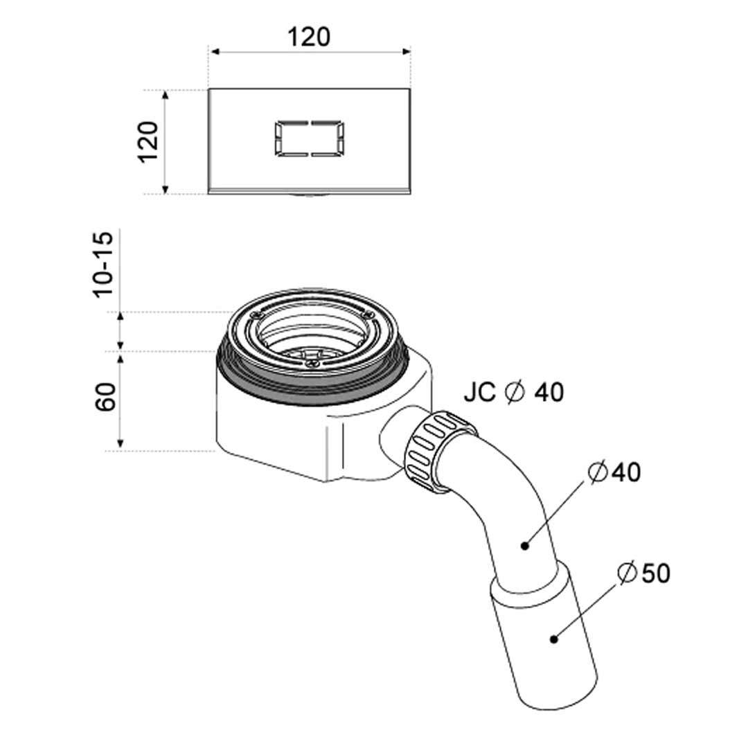 R399 Square Shower Waste